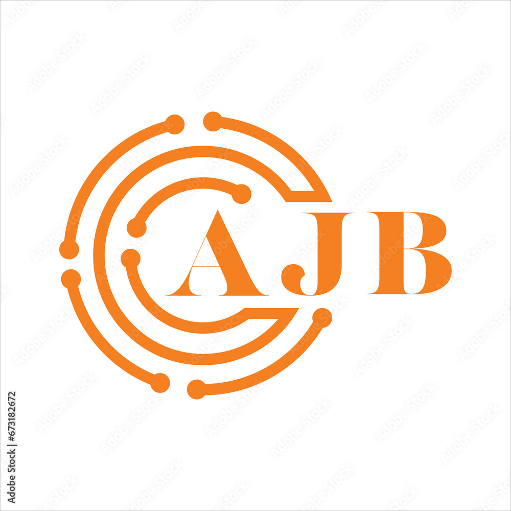 AJB letter design.AJB letter technology logo design on white background ...