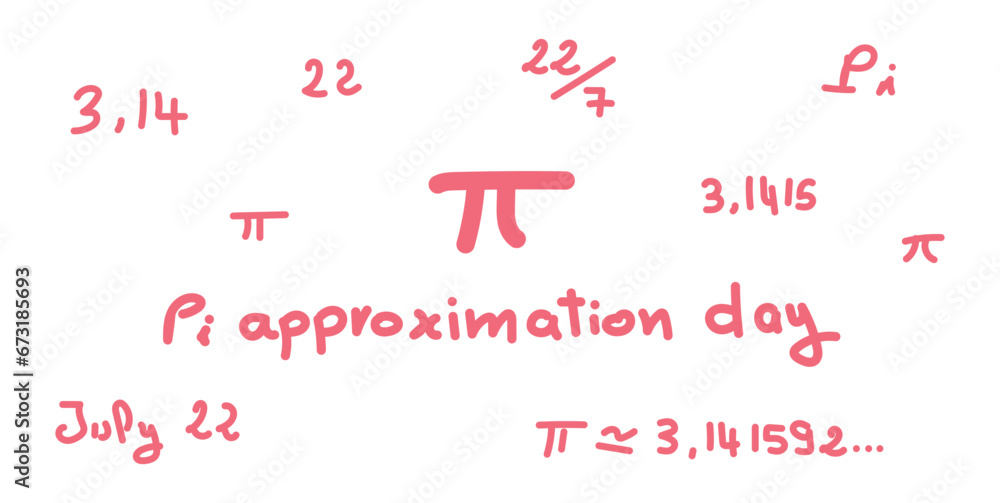 Approximate number of pi. Value of pi in mathematics. Happy international day of mathematics ...