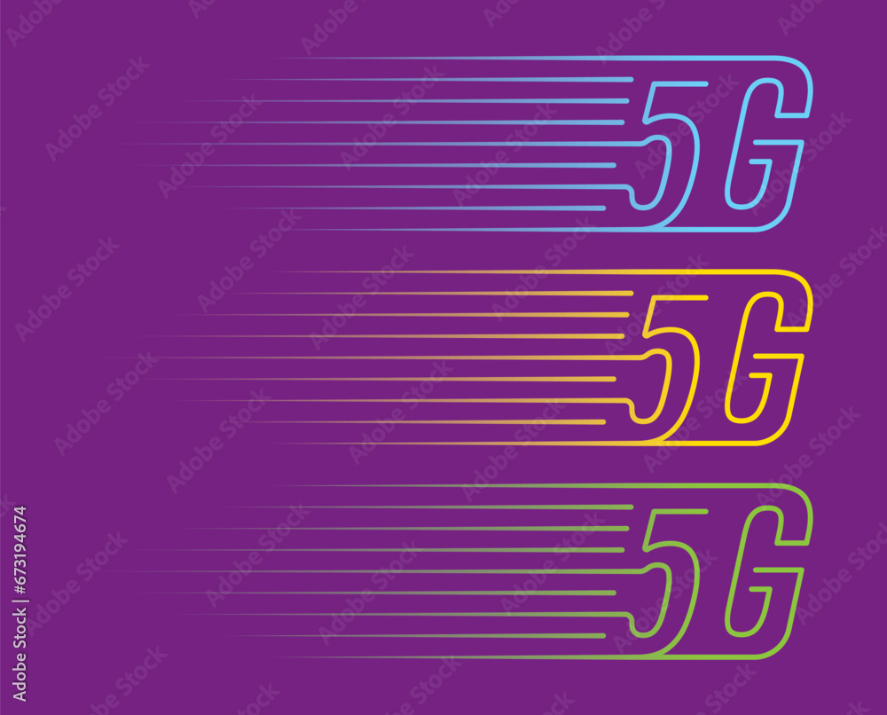 5g logo. faster 5g logo on purple background Stock Vector | Adobe Stock