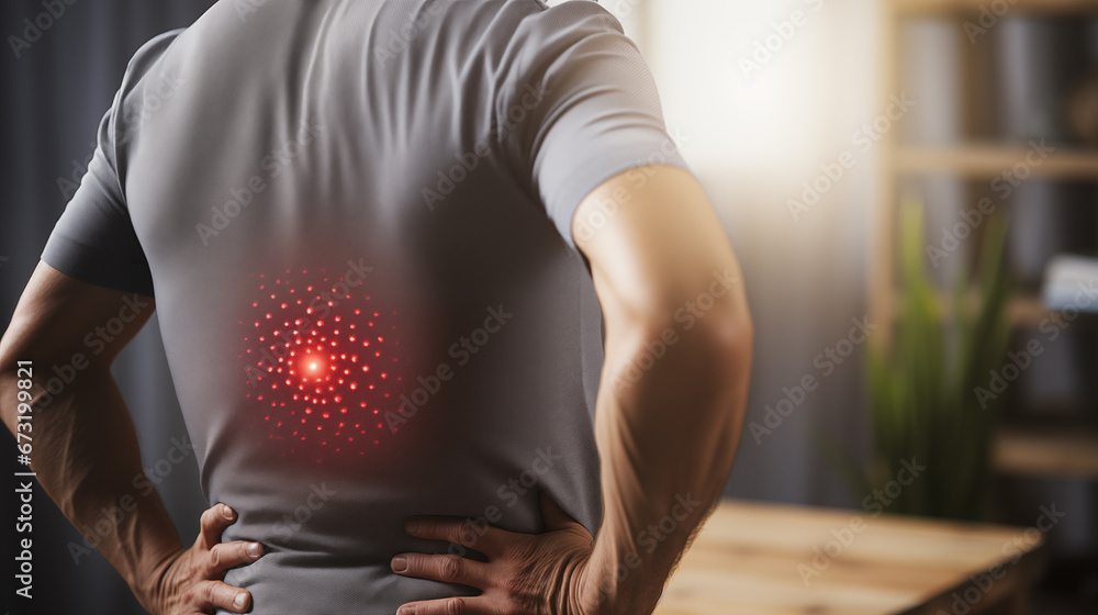 man with back pain Stock Illustration | Adobe Stock
