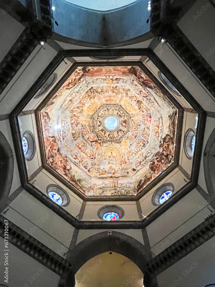 Florence, Italy. September 18, 2023.Florence Duomo. The painted ceiling ...