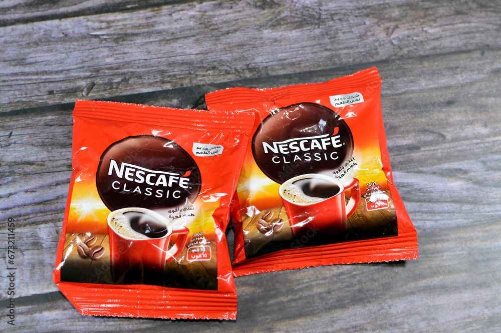Cairo, Egypt, November 4 2023: Nescafe classic sachet, Nescafé is a ...