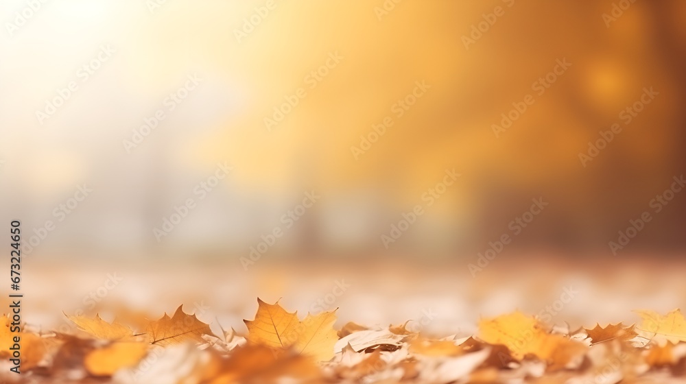 Autumn Display Background with a Blurry Bokeh Effect Ideal for Autumn Presentations Stock ...