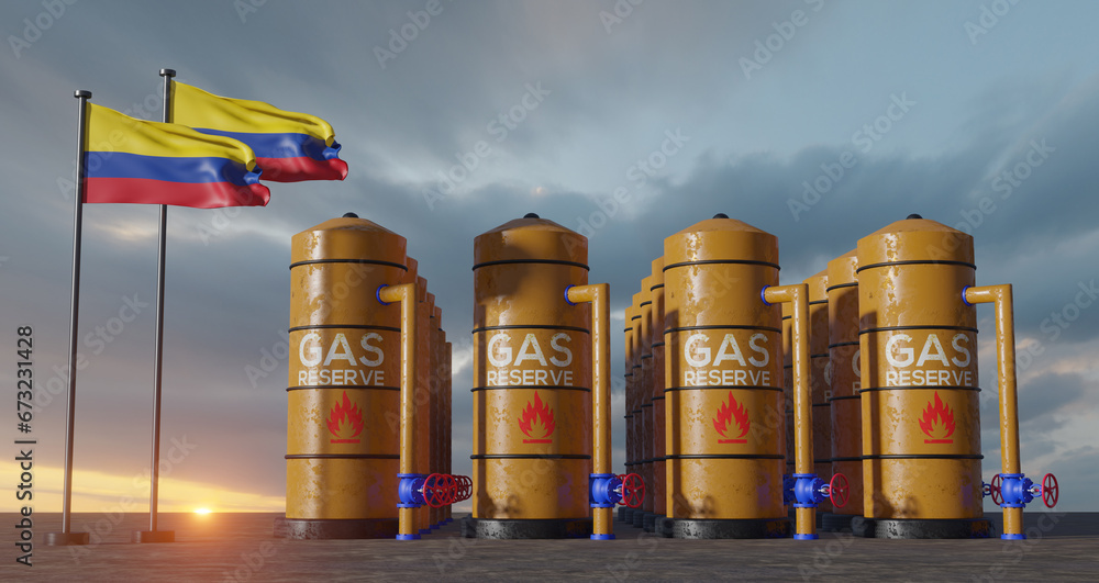 Colombia gas reserve, Colombia Gas storage reservoir, Natural gas tank ...
