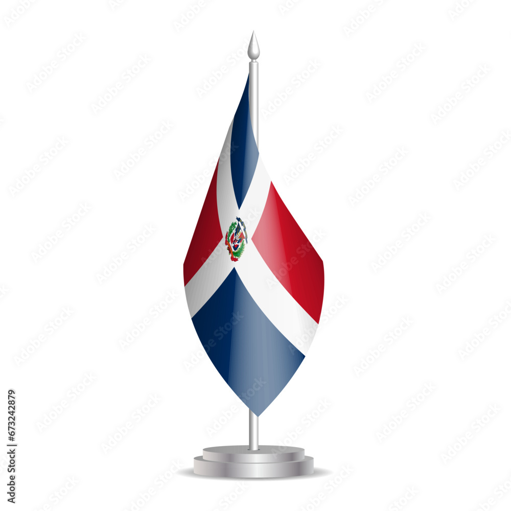 Dominican Republic flag - 3D mini flag hanging on desktop flagpole ...