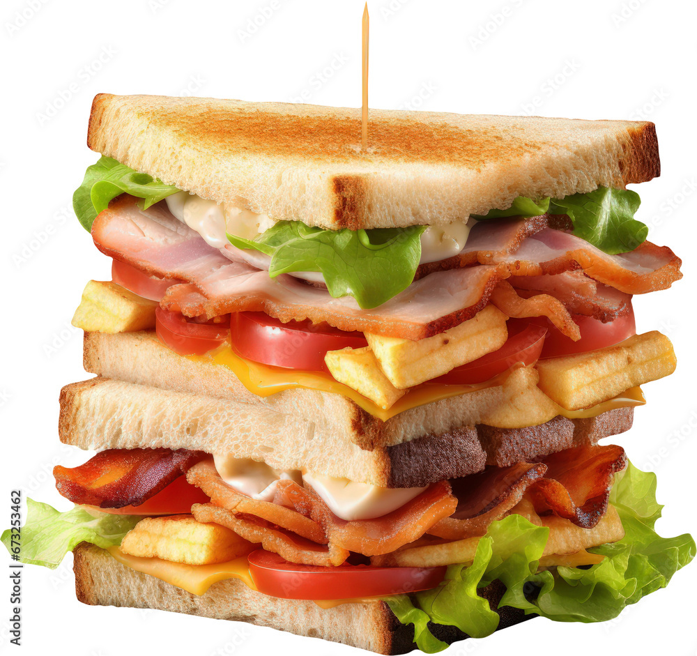 Club sandwich transparent background PNG clipart Stock Photo | Adobe Stock