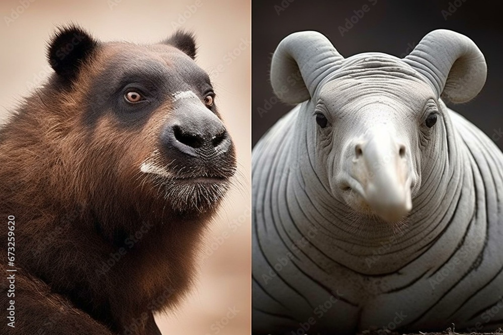 Animals facing different directions. Generative AI Stock Illustration ...