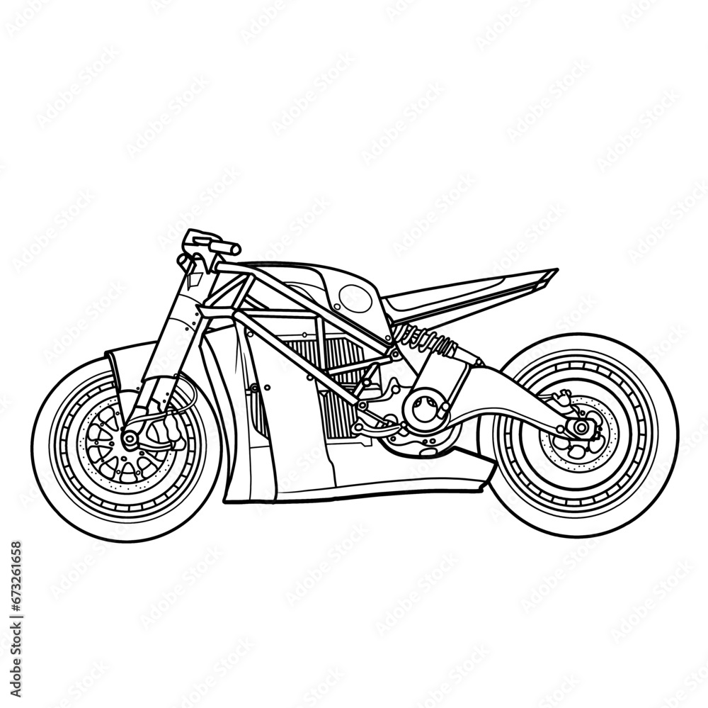 Electric motorcycle futuristic concept. Electric Vehicle (EV) hand ...