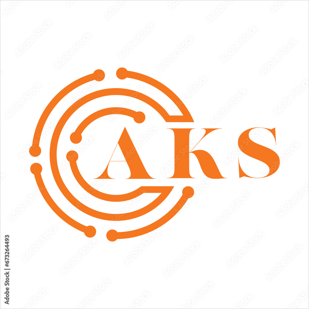 AKS letter design.AKS letter technology logo design on white background ...