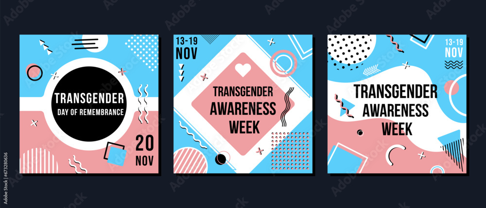 Transgender Awareness Week and Transgender Day of Remembrance. Square ...