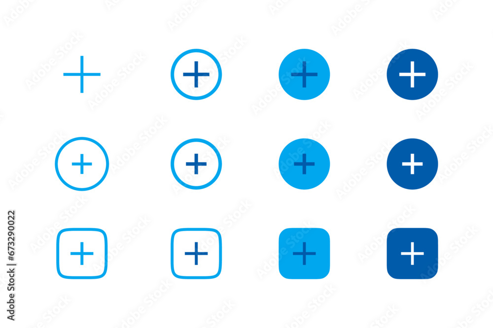 Plus Icons set. Add plus icon. Addition sign. Medical Plus icon ...