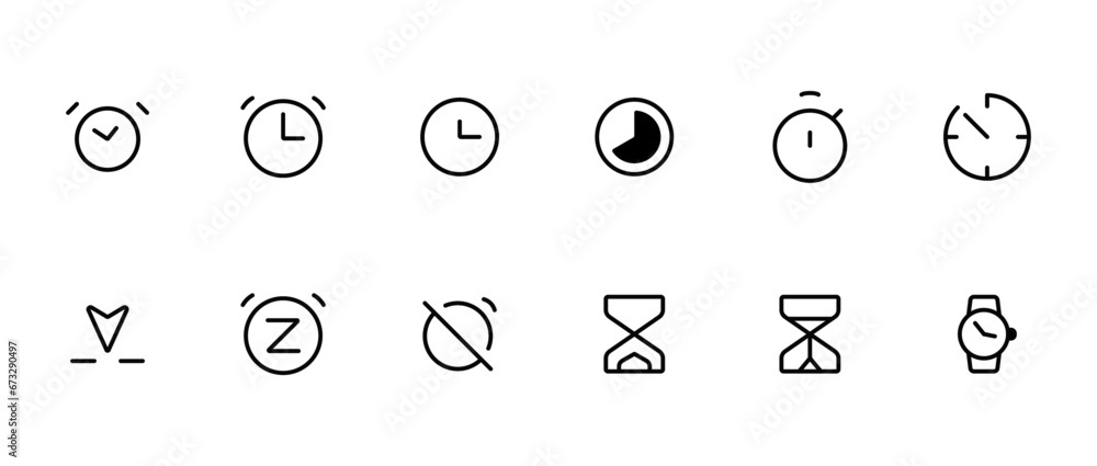 Timers icon set on transparent background. Stopwatch symbol. countdown ...