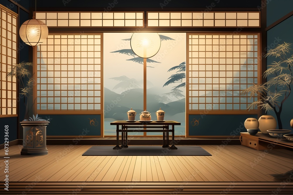 vintage japanese room background Traditional Japanese-style rooms on ...