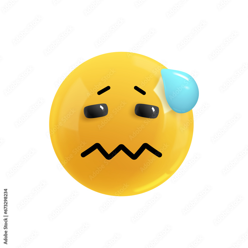 Emoji face upset. face Emotion Realistic 3d Render. Icon Smile Emoji ...