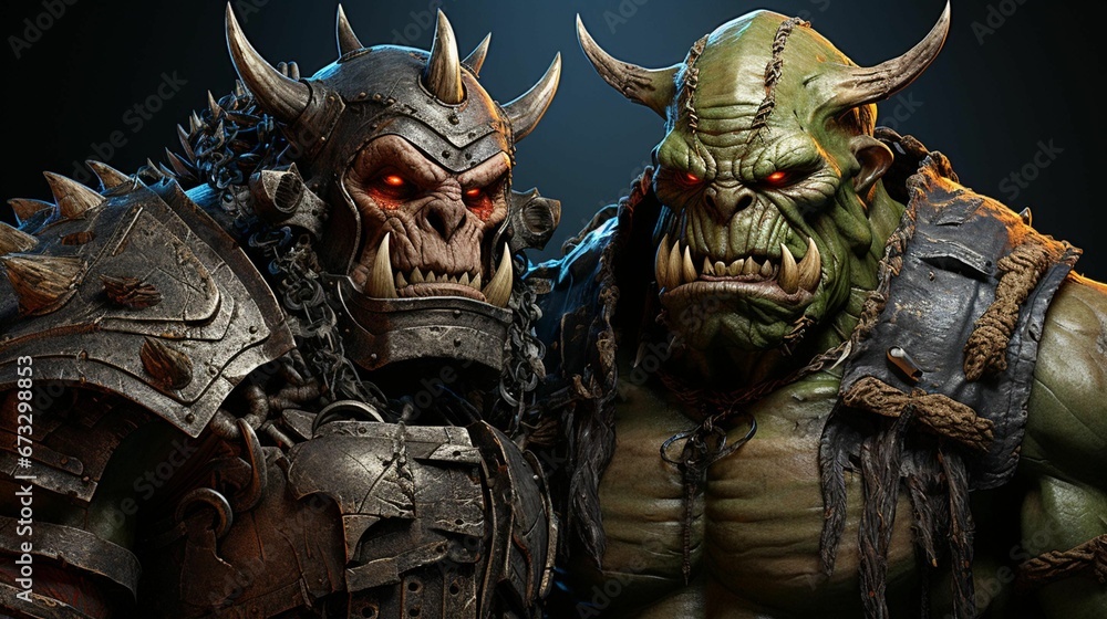 AI generated illustration of spooky ogres in a dark and mysterious ...