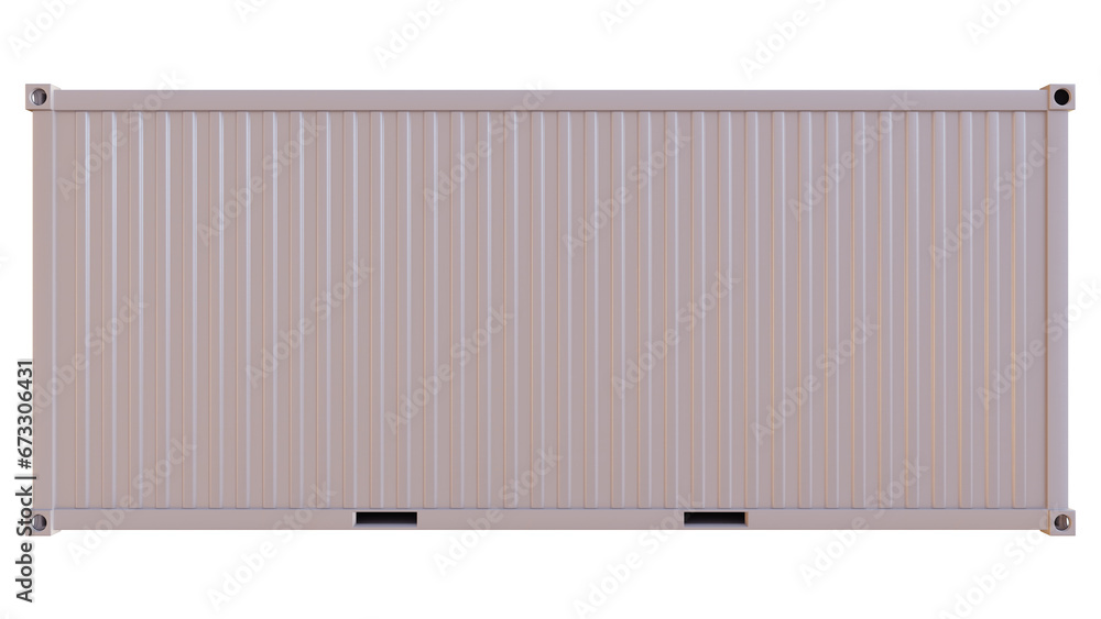White Empty Shipping Container Template 20 feet size. 3D Illustration ...