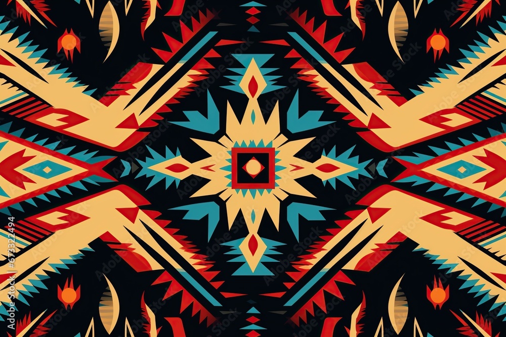 Native American traditional pattern ethnic design background in earth ...