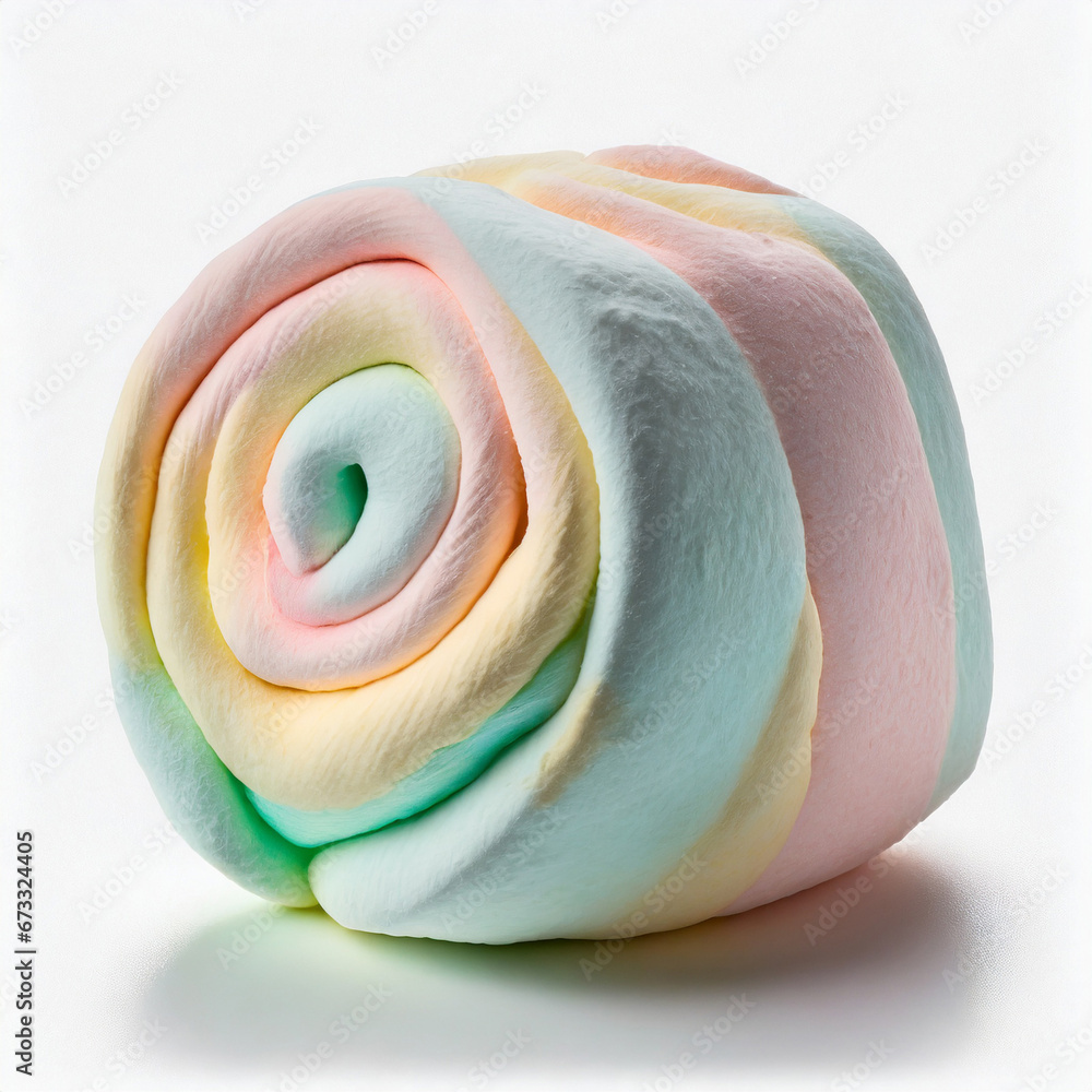 Fluffy Colorful marshmallows candy isolated on white background. Huge ...