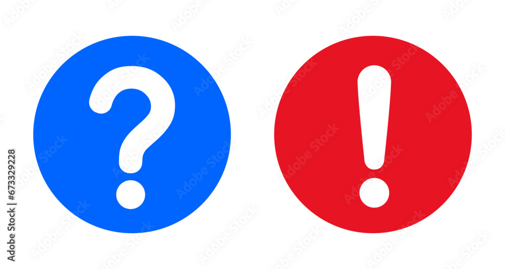 Question and exclamation mark icon set, question and exclamation symbol ...