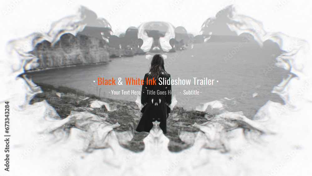 Black and White Ink Slideshow Trailer Stock Template | Adobe Stock