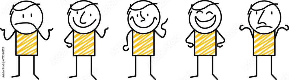 Abstract Strichfiguren / Strichmannchen vector design. Illustration of ...