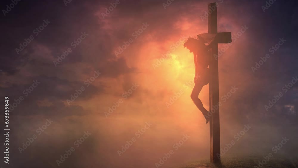 Vidéo Stock Good Friday Crucifixion Of Jesus Christ On The Cross During ...