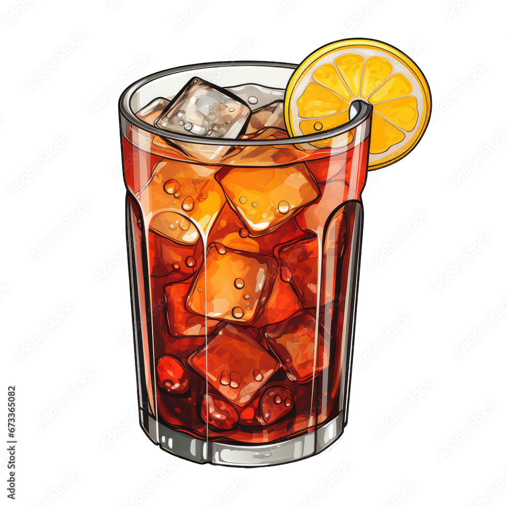 refreshing cola in a glass cup . Clipart PNG image . Transparent ...