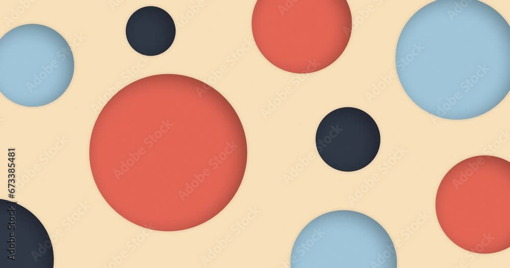 Abstract background of flat rotating and levitating curved triangles background. Multicolor ...