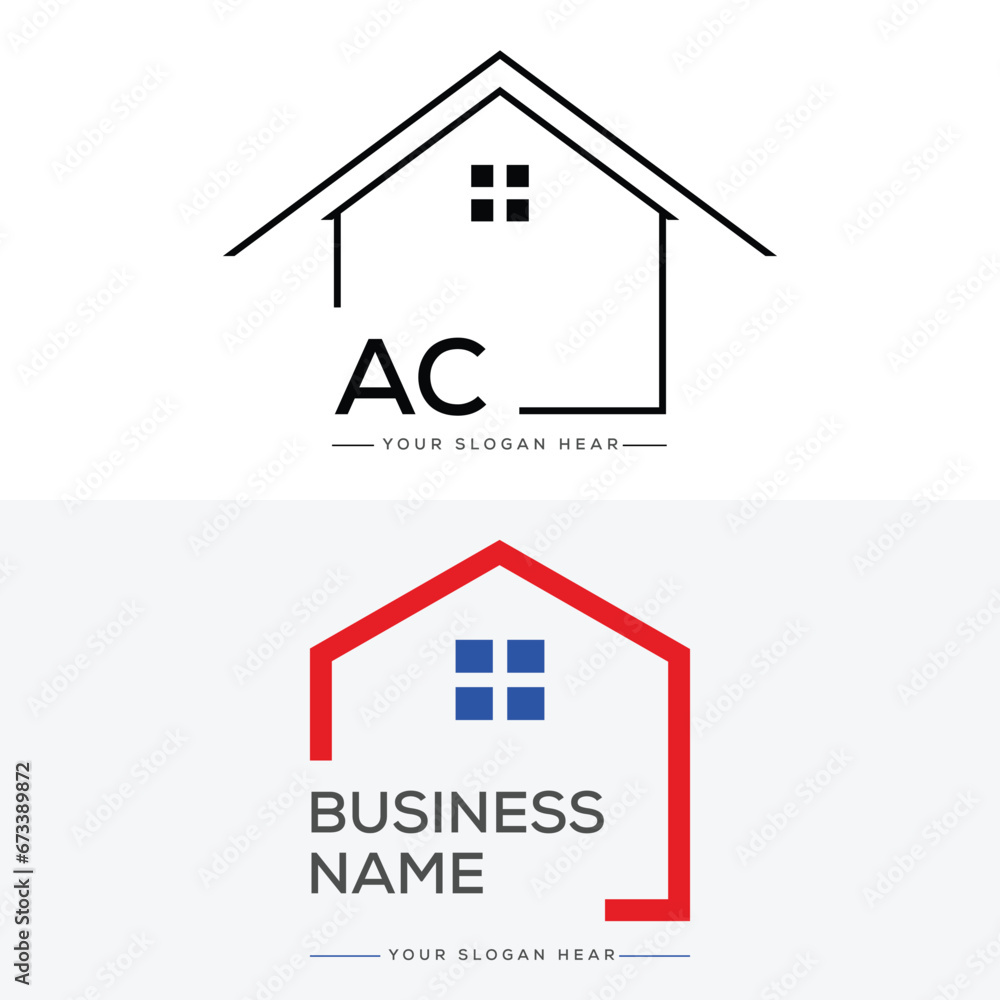 Initial Creative Real Estate AC Logo Icon, Unique AC Building Logo ...
