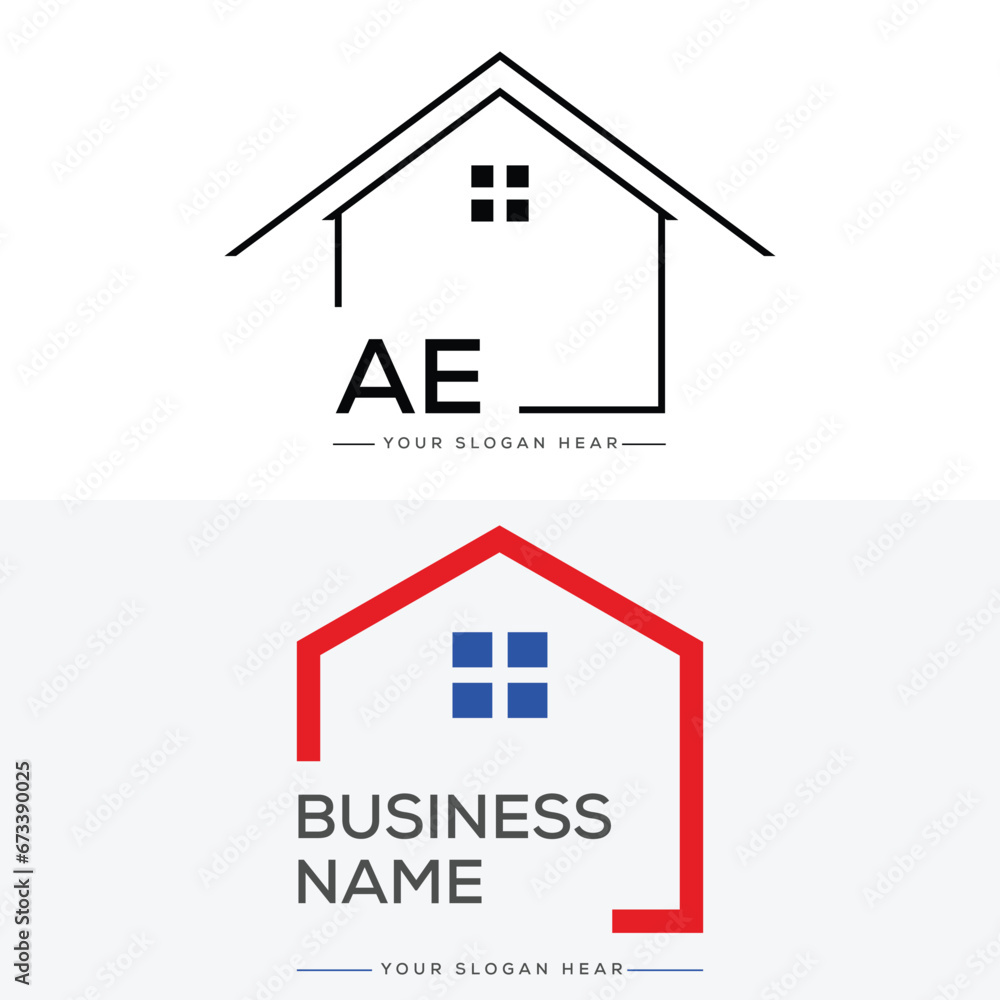 Initial Creative Real Estate AE Logo Icon, Unique AE Building Logo.Professional, Construction ...