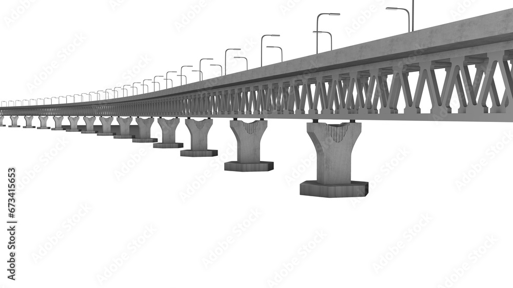 Padma bridge in Bangladesh 3d Model. Model 3D Render illustration. 3d ...