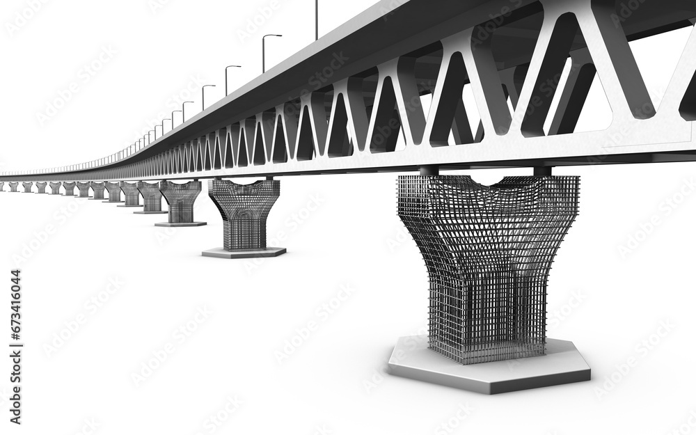 Padma bridge in Bangladesh 3d Model. Model 3D Render illustration. 3d ...