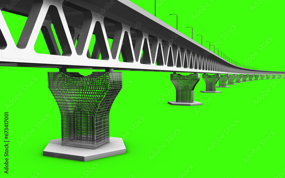 Padma bridge in Bangladesh. Model 3D Render illustration. 3d Model ...