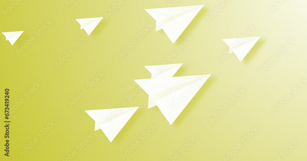 paper planes flying from left to right different size and different ...