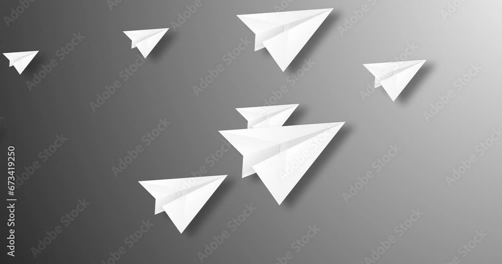 paper planes flying from left to right different size and different ...