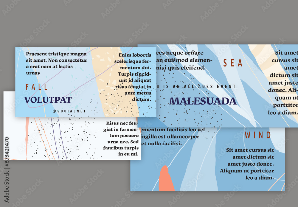 Web Banner Layout Overlapping Blobs Textured With Spots And Lines Stock ...