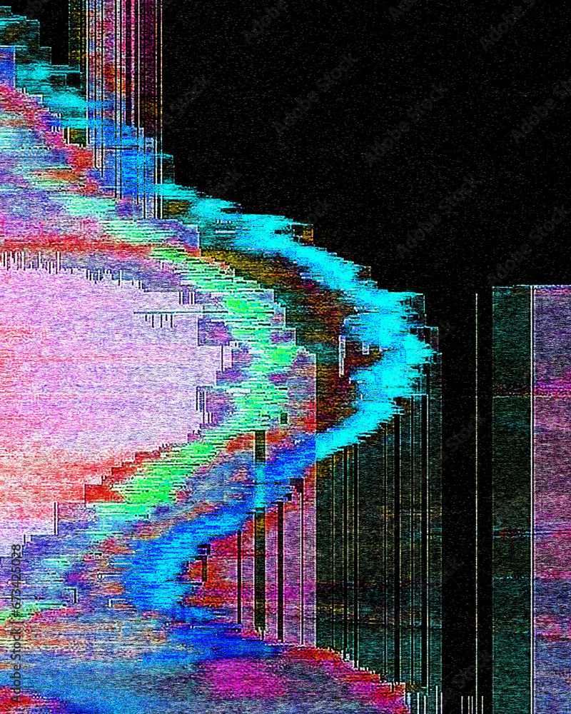 Glitch camera effect. Retro VHS background. Old video template. No ...