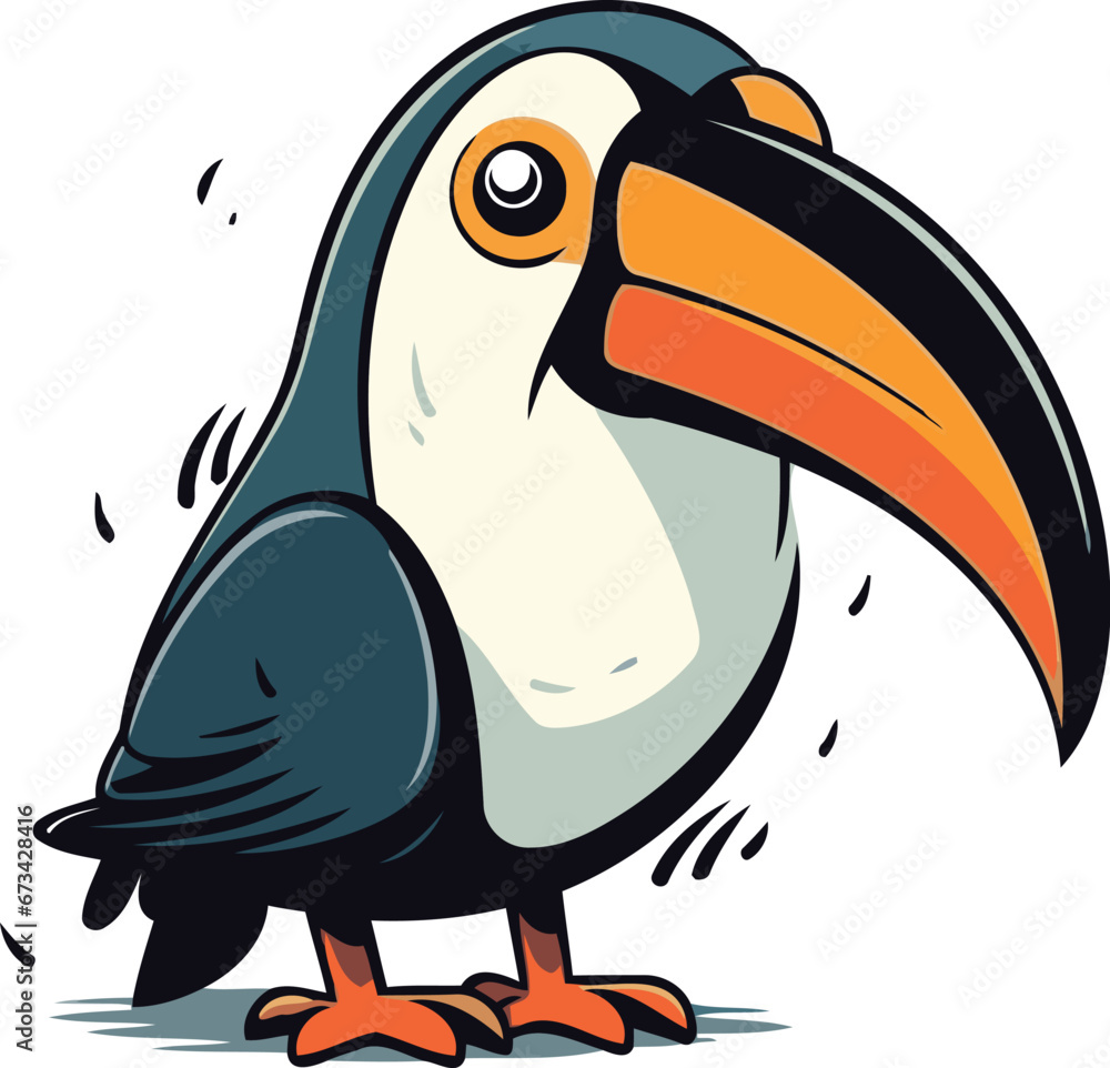 Cartoon toucan isolated on a white background. Vector illustration ...