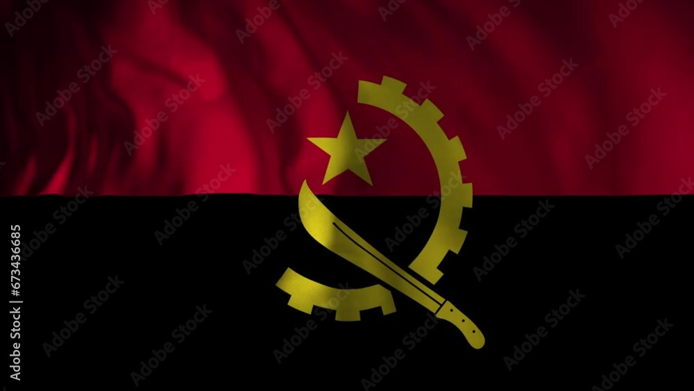 Animated Angola flag waving 4K video background, Angola Flag Close Up ...