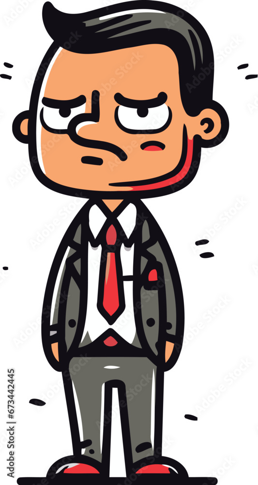 Angry boss cartoon character. Vector illustration isolated on white ...