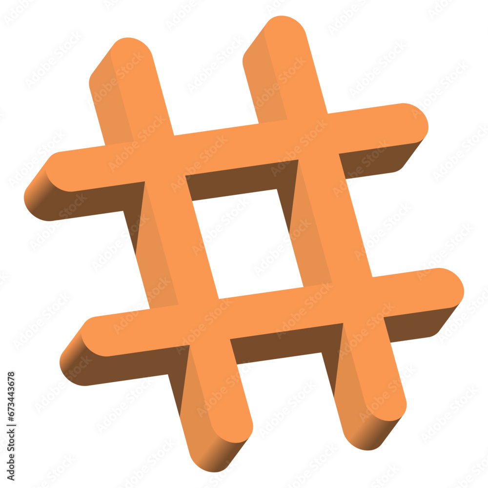 3d hashtag icon symbol, popular trend for social media tags - the hash ...