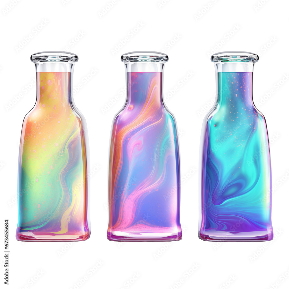 Game potion. Cartoon elixir for strength mana and stamina, love poison ...