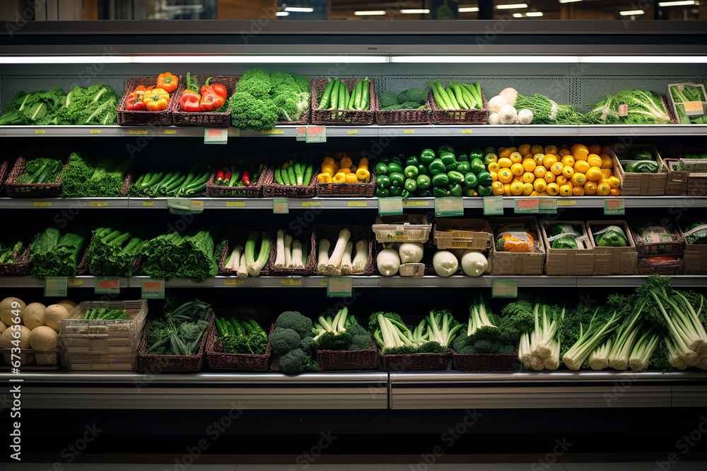 Vegetables And Fruits In The Market, Vegetables In Stall, Supermarket ...