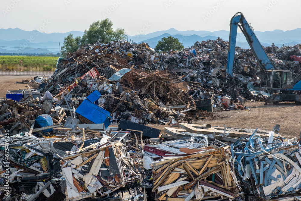 Scrap metal recycling center for sorting metal, aluminum, brass, copper ...