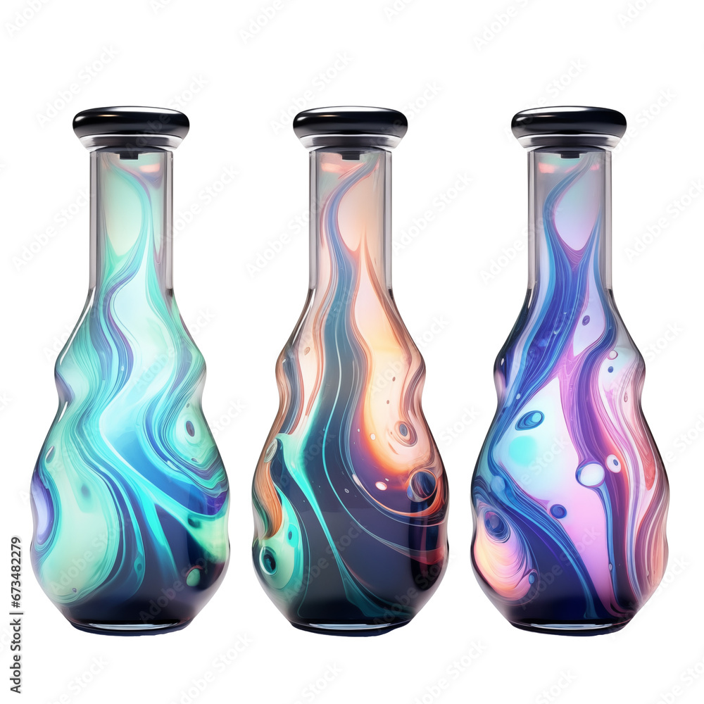 Game potion. Cartoon elixir for strength mana and stamina, love poison ...