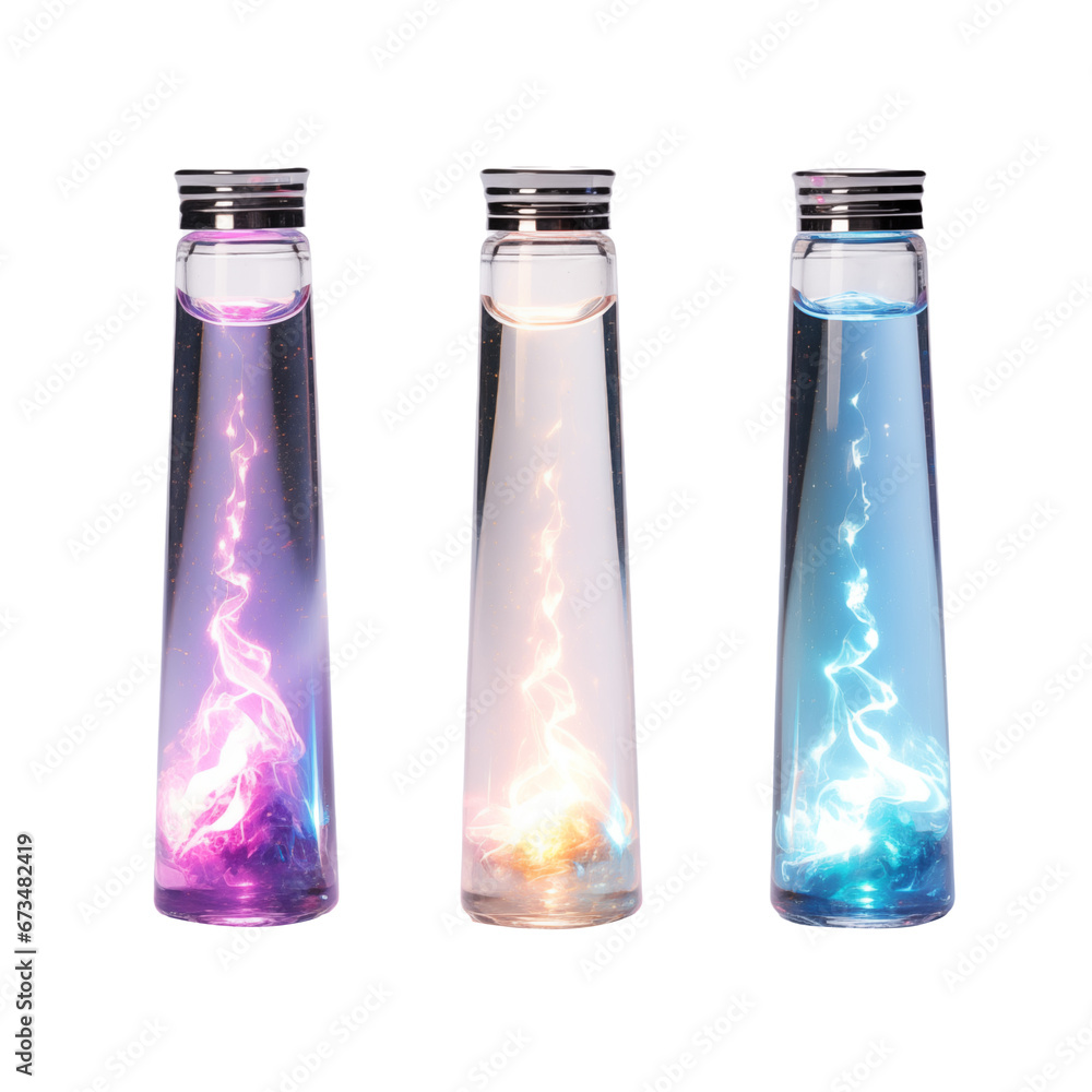 Game potion. Cartoon elixir for strength mana and stamina, love poison ...