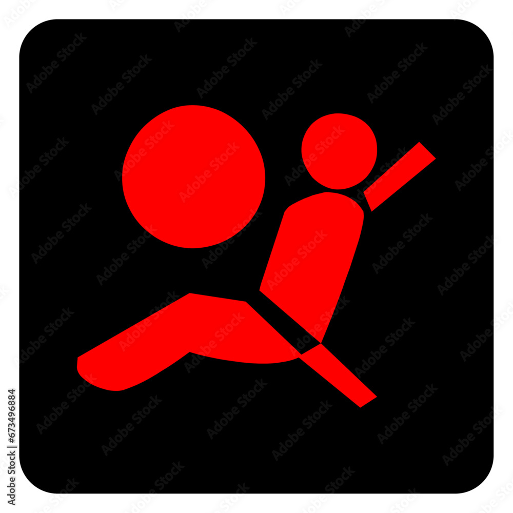 Vector graphic of airbag malfunction vehicle warning light Stock Vector ...
