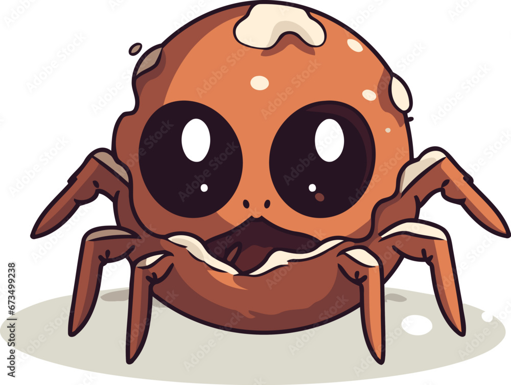 Cute cartoon spider isolated on white background. Vector illustration ...