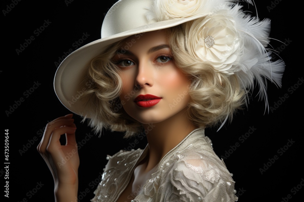 Beautiful flappers dressed in style of Roaring twenties . Vintage ...