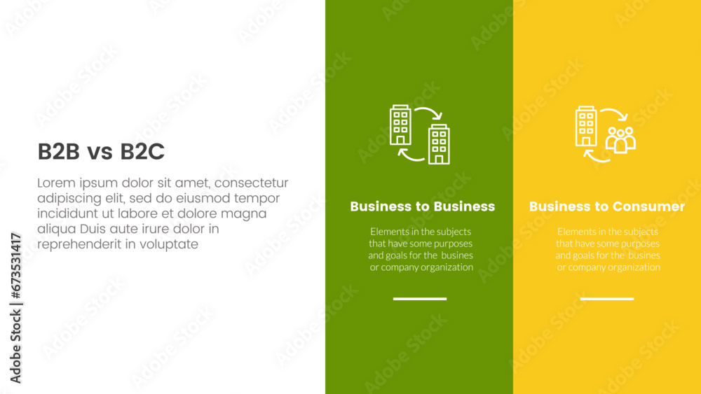 Vetor de b2b vs b2c difference comparison or versus concept for ...